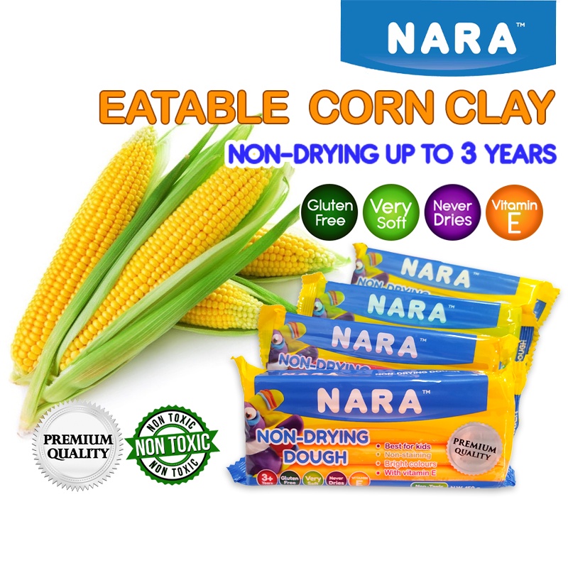 Nara Premium Quality Non-Toxic Eatable Corn Clay Non-Drying Dough Clay ...