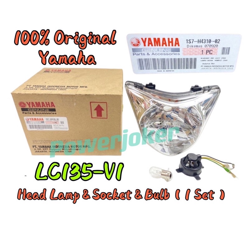 LC135/LC 135 V1 (100% Original Yamaha) Front Head Lamp Light/Lampu Depan + Bulb + Socket Soket ...