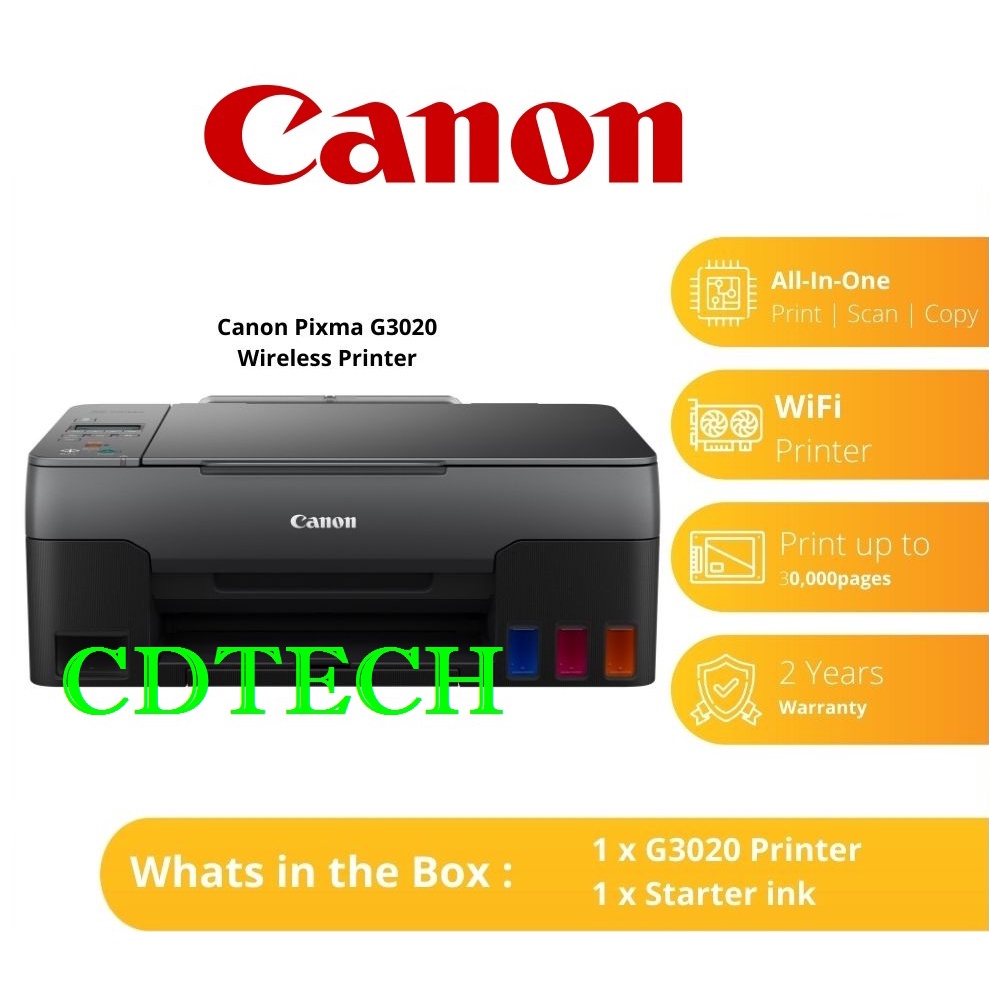 CANON PIXMA G3060 / G3020 Wireless G Series All In One Printer (Scan ...