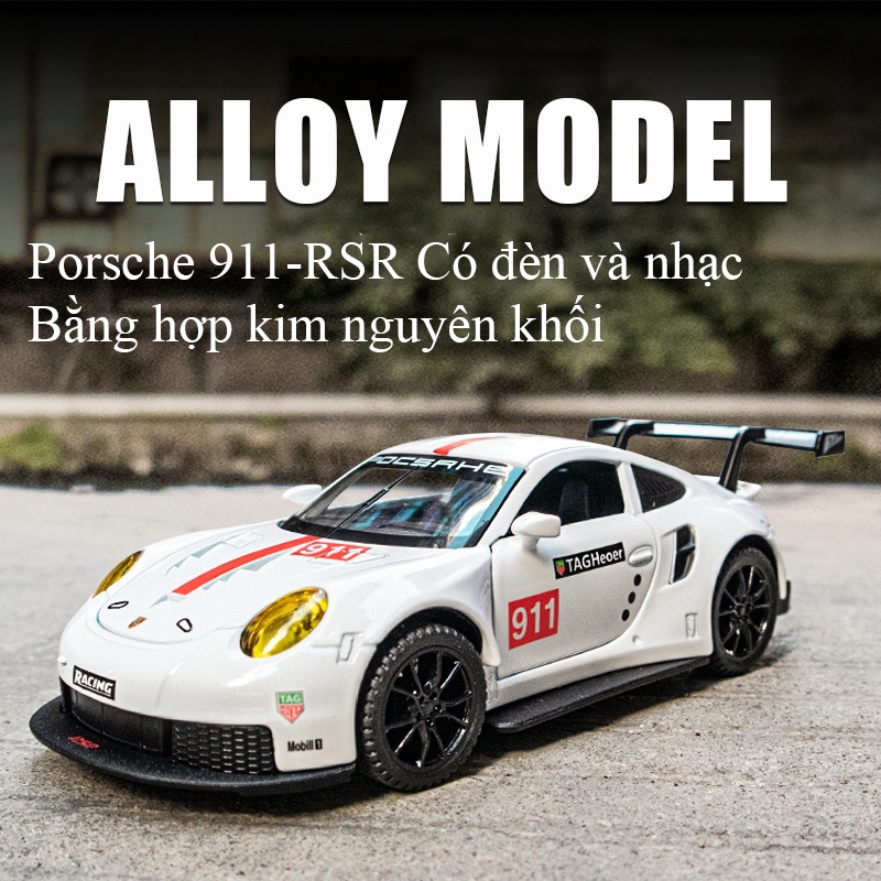 Porsche 911 RSR KAVY car model made of solid alloy with music and ...
