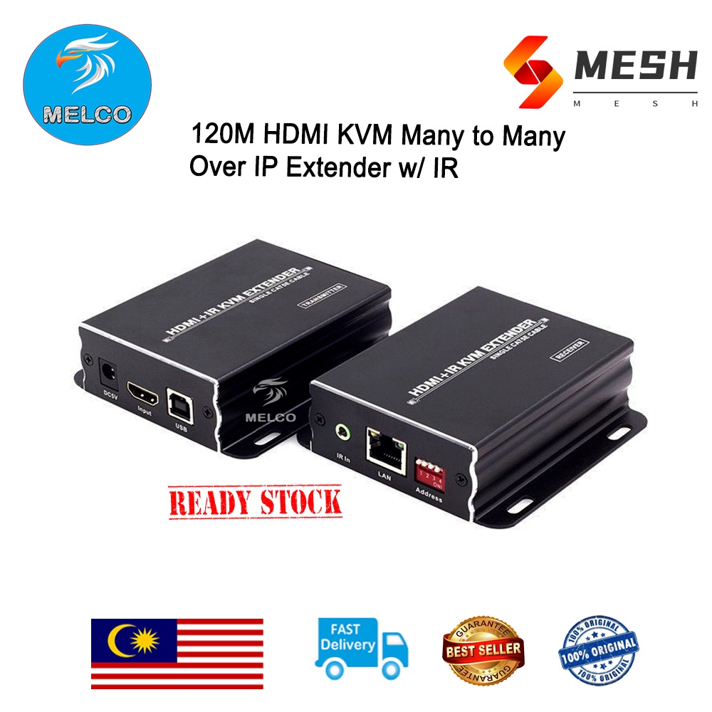 HDMI KVM Extender 120M Mesh Allows Many-To-Many Output ( 16 - 256 TV ...
