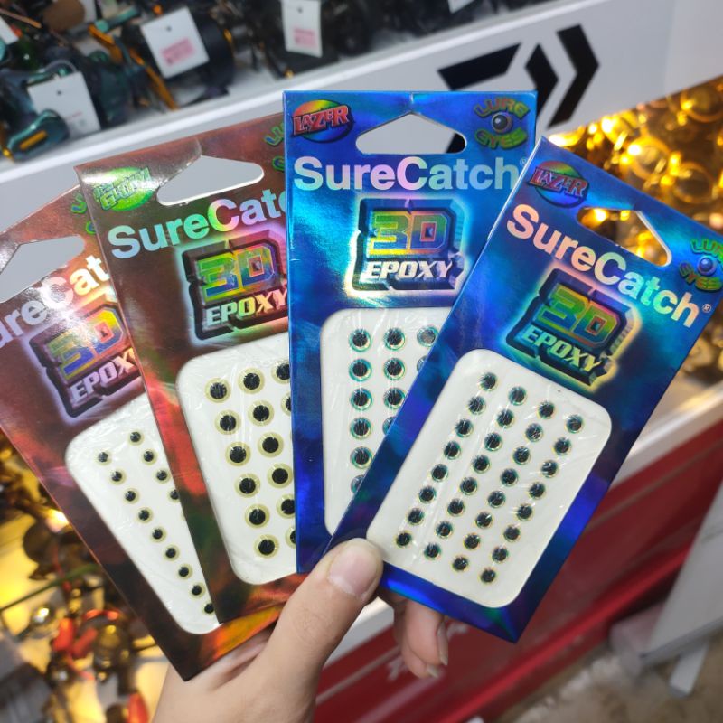SURECATCH 3D EYE EPOXY LURE EYE LAZER & GLOW FISHING LURE EYES STICKER ...