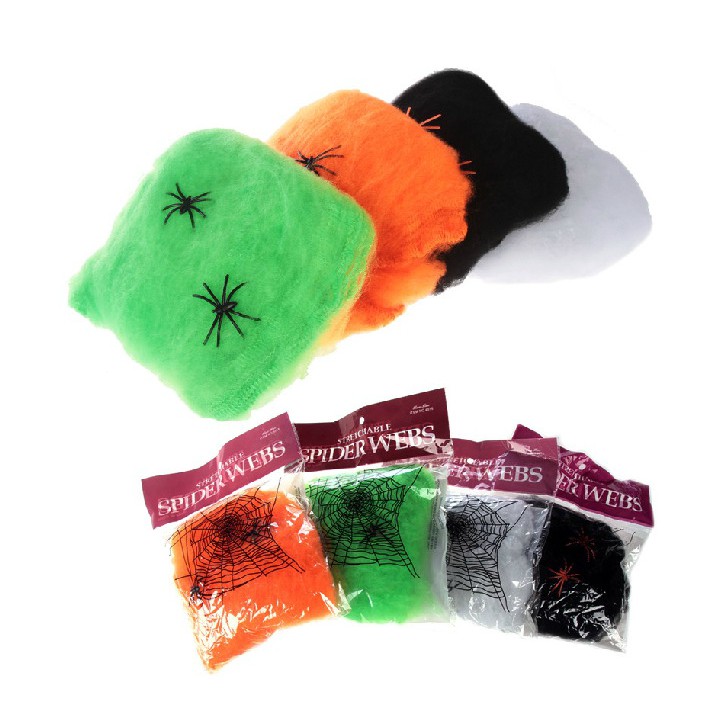 MSIA Ready Stock/ Spider Web Cobweb Fake Spider Halloween Props Home ...