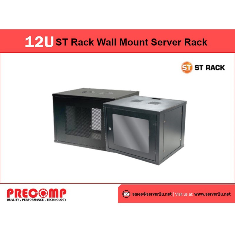 [CUSTOM BUILT] ST Rack 12U Wall Mount Server Rack (Perforated/Perspex ...