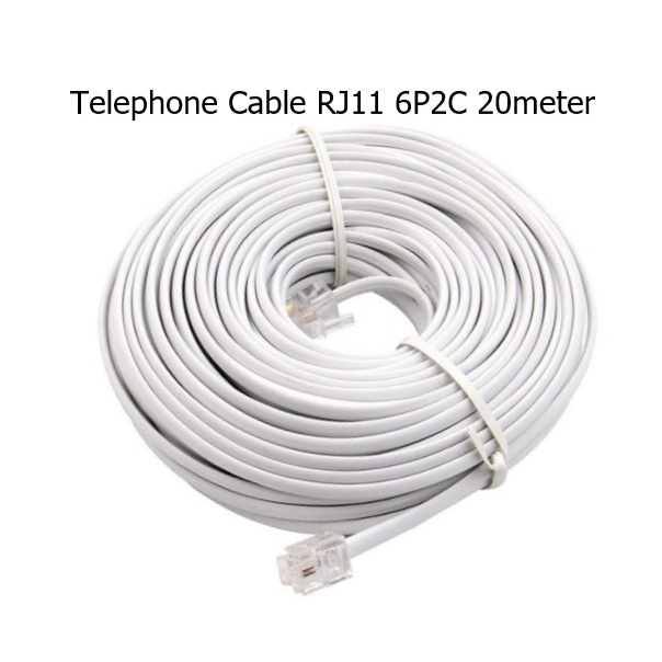 Telephone cable 10m/ 20m RJ11 2-line Connector for ADSL Fax TM Streamyx ...