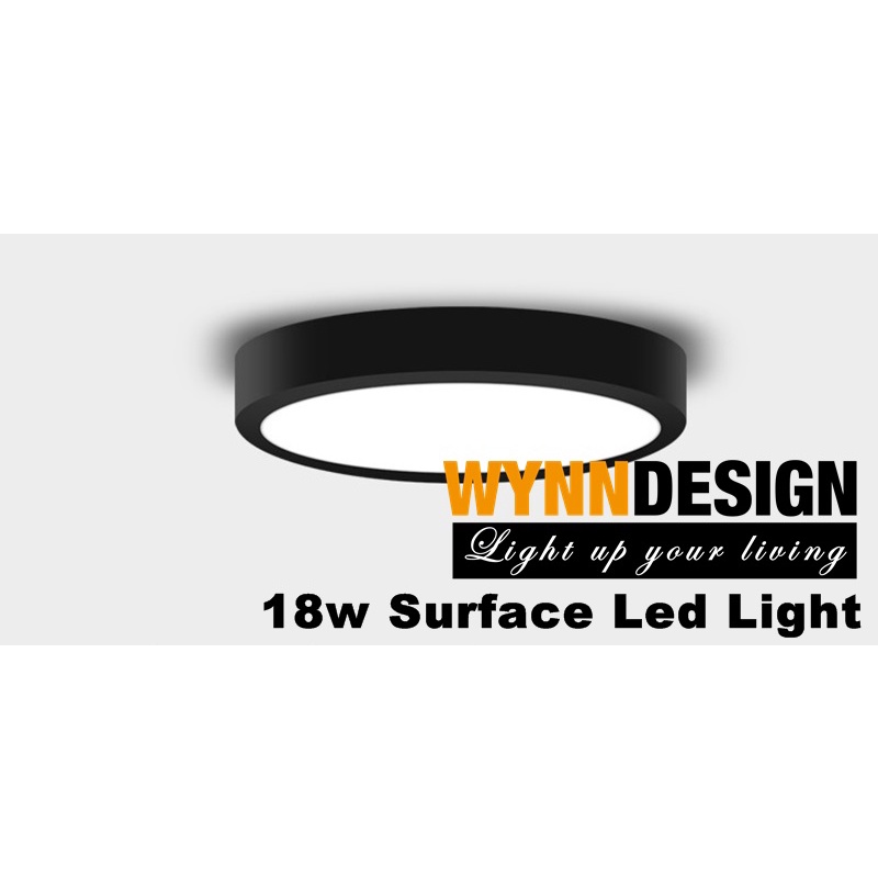1pc [18W Round Black] Ceiling Light Surface Light Wynn Design LED ...
