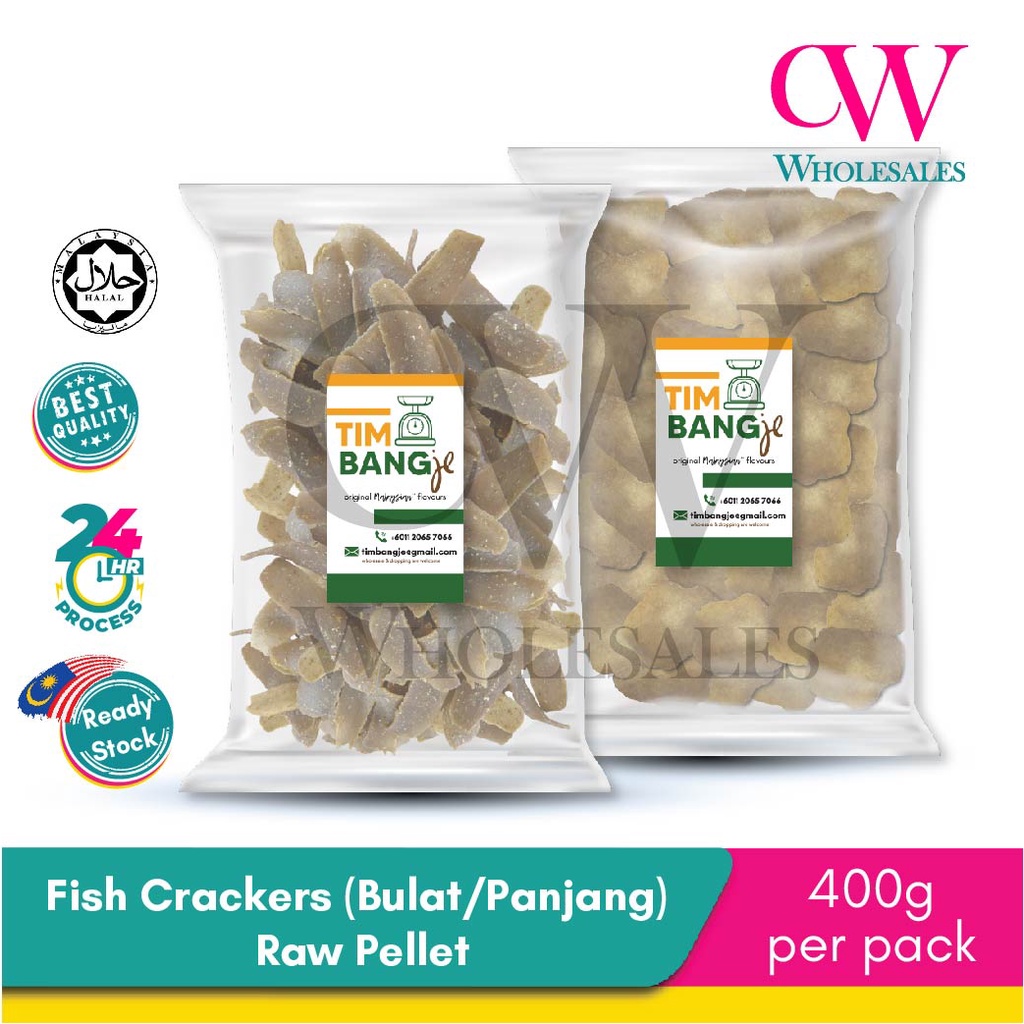 Keropok Ikan Fish Crackers (Homemade) Raw Pallet Snackiss (400 g) Bulat ...