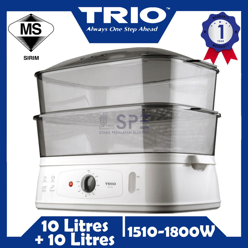 [ SIRIM ] TRIO 10 Litres + 10 Litres Steamer ( 1510W - 1800W ) 10+10 ...