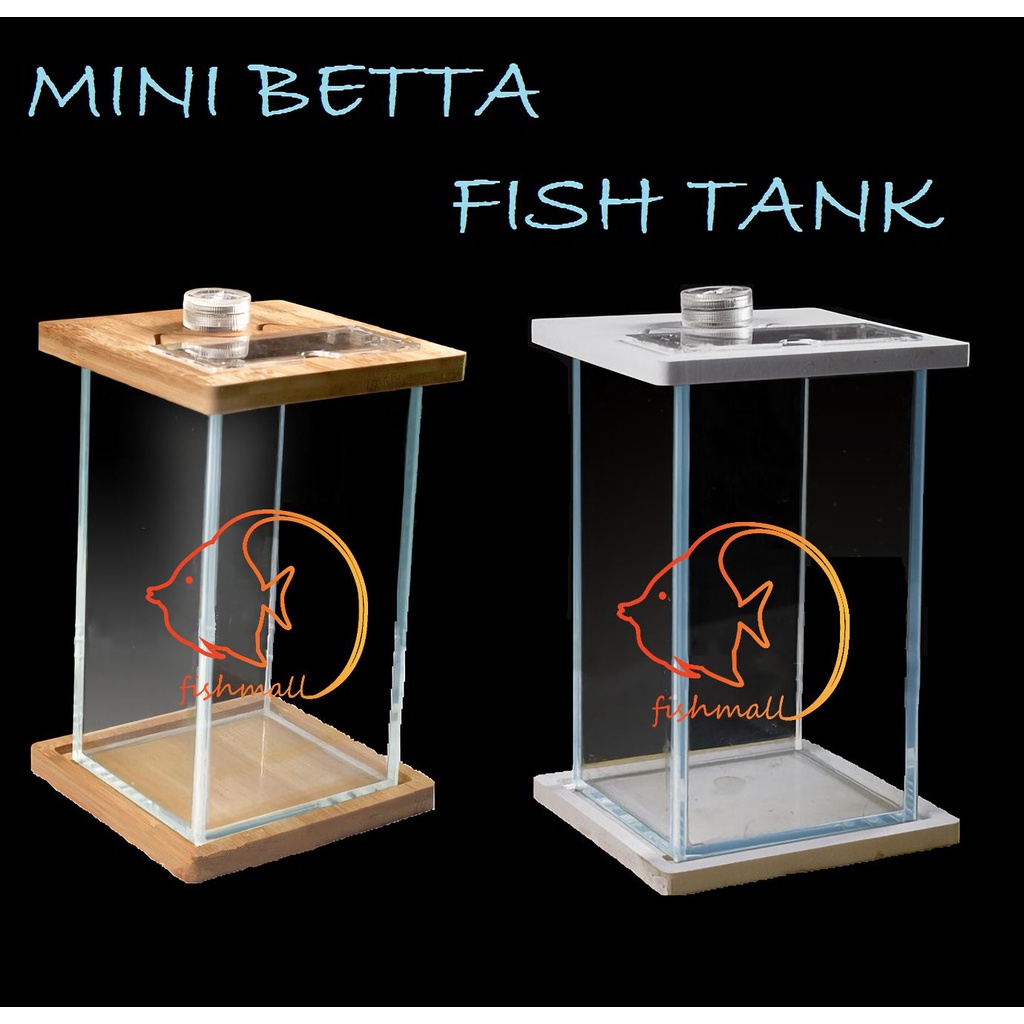 Betta Tank Betts Fish Tank Crystal Clear Glass Mini Fish Tank | Shopee ...
