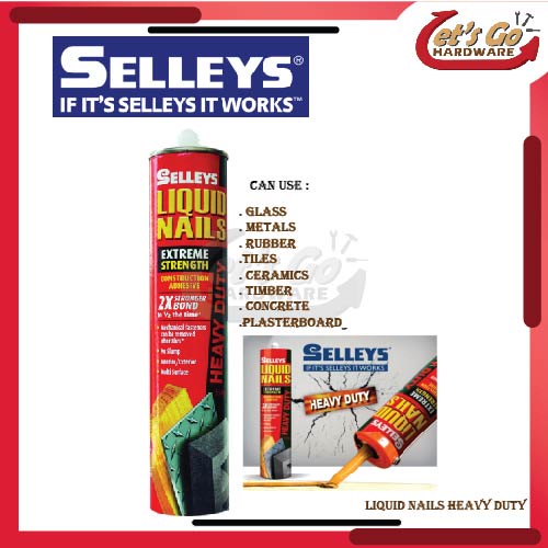 Selleys Liquid Nails Heavy Duty Construction Adhesive 350G 2x Stronger ...