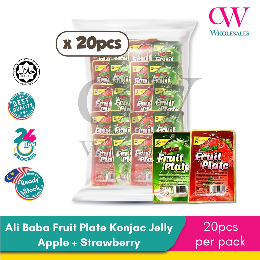 Ali Baba Fruit Plate Konjac Jelly Apple + Strawberry/Grape + Laci ...