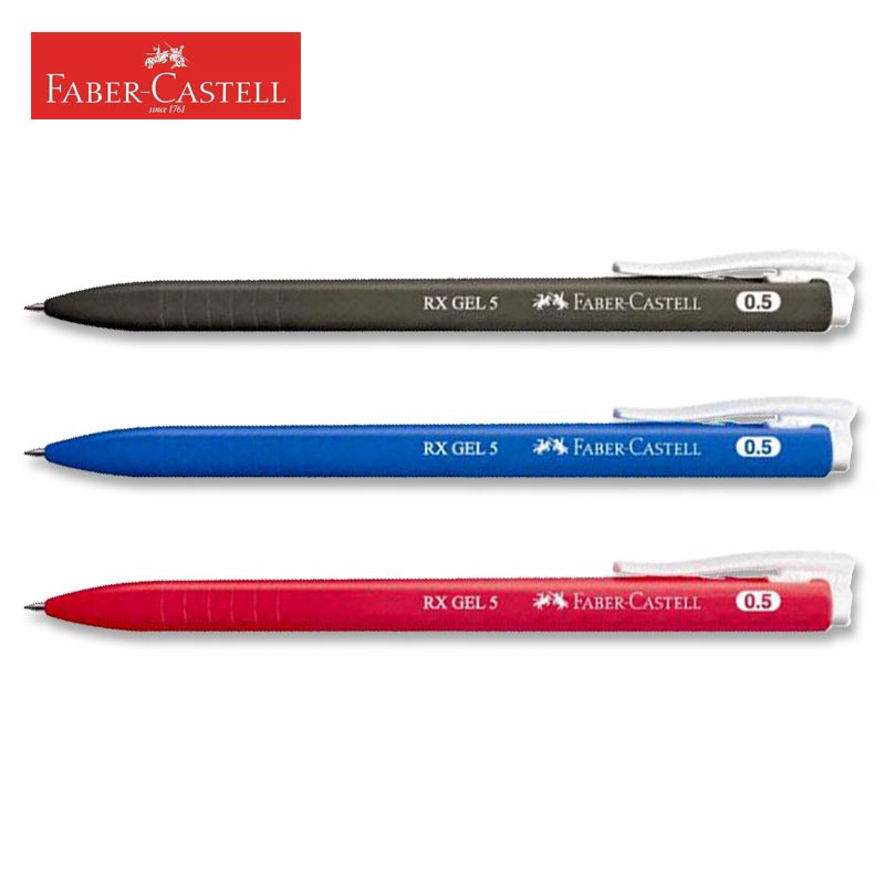 Original Faber-Castell Pen Merah; Pen Biru; Pen Hitam RX Gel Pen Faber ...