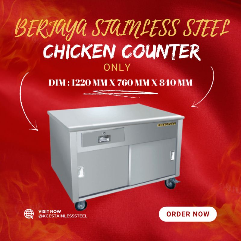 BERJAYA STAINLESS STEEL CHICKEN COUNTER ONLY | Shopee Malaysia