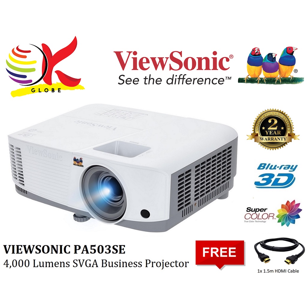 VIEWSONIC PA503SE 4,000 / SP3 4,800 LUMENS SVGA BUSINESS PROJECTOR ...