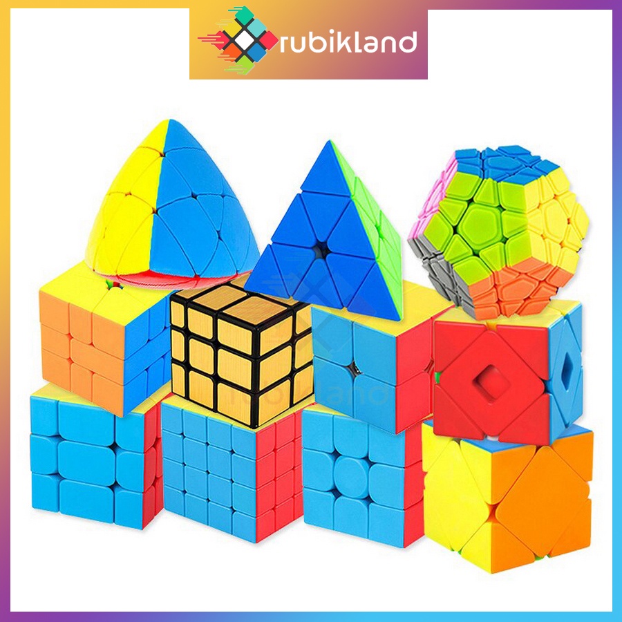 Rubik Half Bright Stickerless 2x2 3x3 4x4 5x5 Pyraminx Megaminx ...