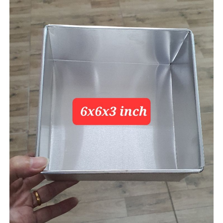 Aluminium Square cake mould 6x6x3 inch bekas kek petak | Shopee Malaysia
