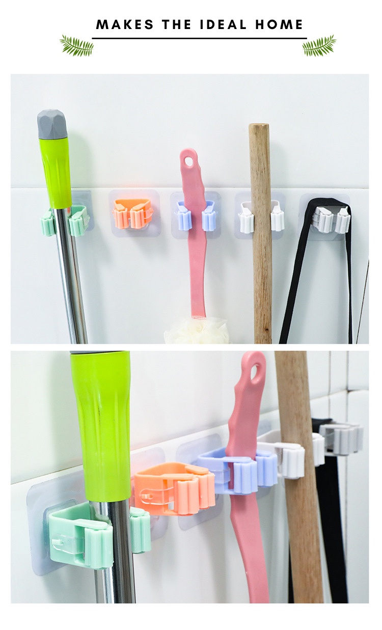 Casa Bathroom Hooks Mop Sangkut Penyangkut Clip Free Hanging Mop Racks Bathroom Mop Hook Mop