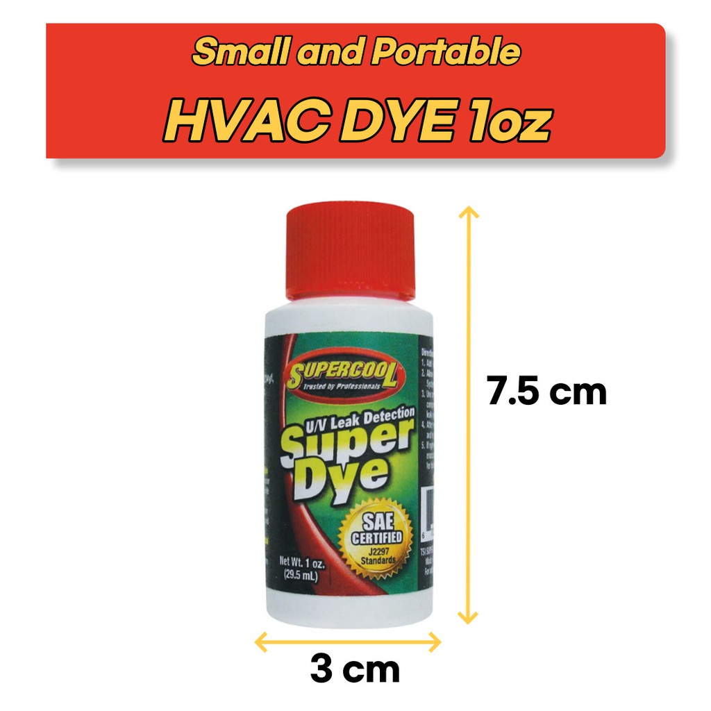 [SUPERCOOL] UV Leak Detection Dye 1oz, Air Conditioner Leak Detector ...