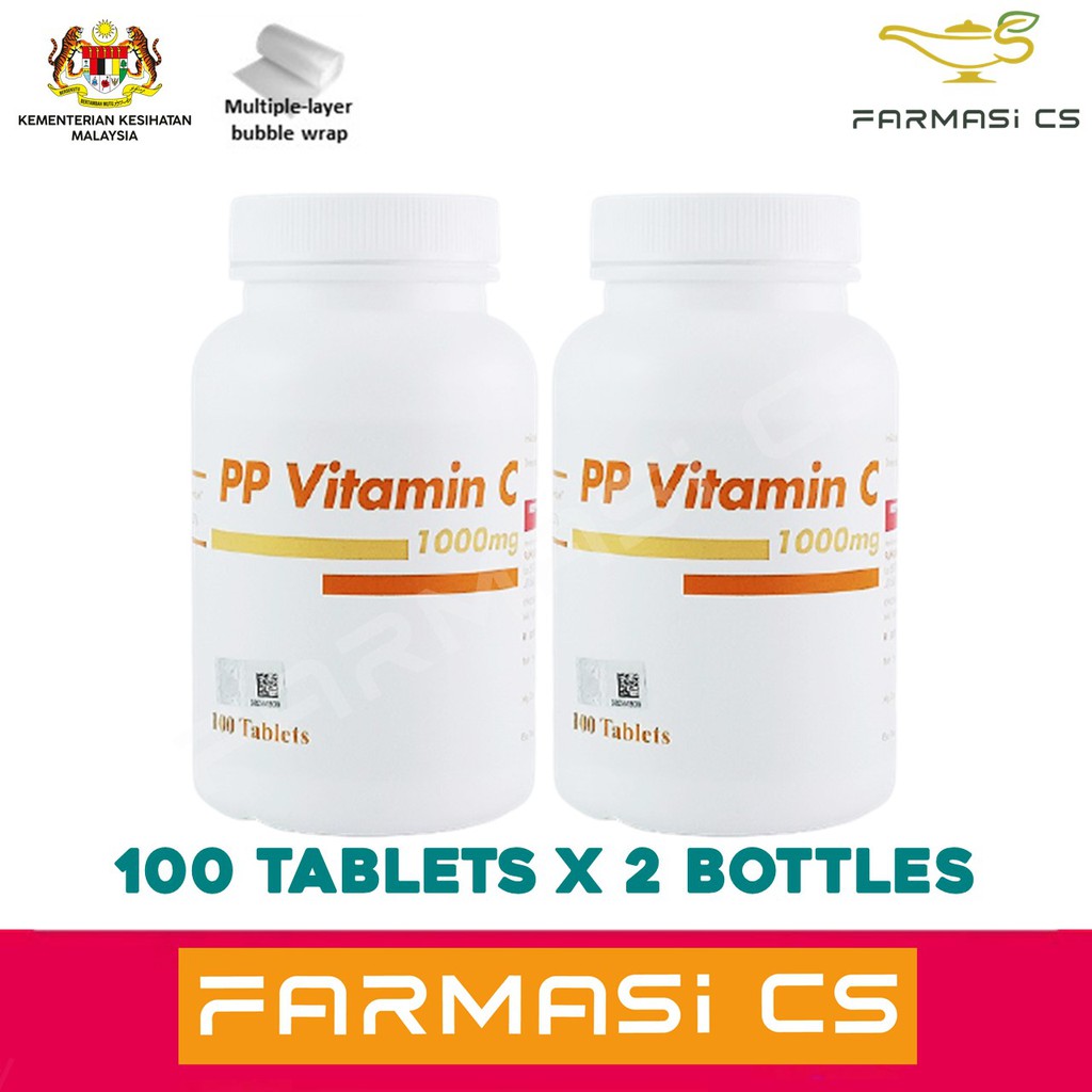 PP Vitamin C 1000mg 100 Tablets x 2 Bottles (TWIN) EXP:09/2025 ...