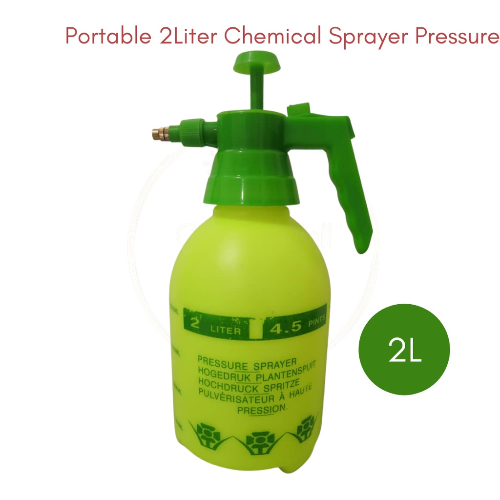 Portable 2.0L Multi-purpose Chemical Sprayer Pressure Garden Spray ...