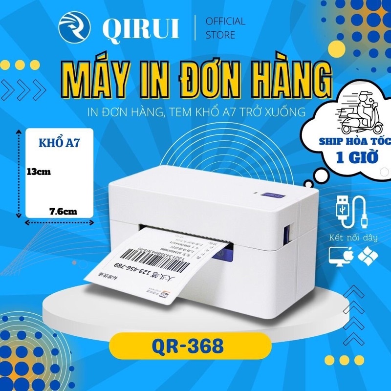 Qirui QR-368 Thermal Printer Prints Shopee Orders, Stamps, Barcodes, Uses Genuine Self-Adhesive ...