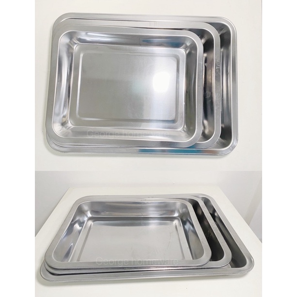 Deep Rectangle Stainless Steel Tray | Kenduri Tray | Shopee Malaysia