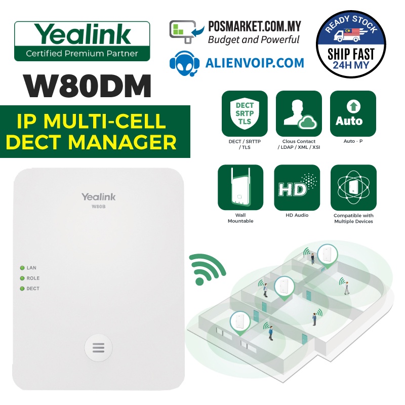 Pengurus Yealink W80DM IP Multi-Cell DECT (Yealink W80DM IP Multi-Cell ...