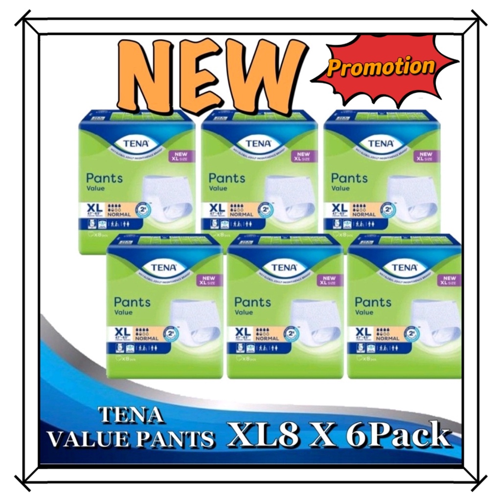 TENA VALUE PANTS ADULT DIAPERS(M10’s X 6Packs)/(L10’s X 6Packs)/(XL8 X 6Packs) | Shopee Malaysia