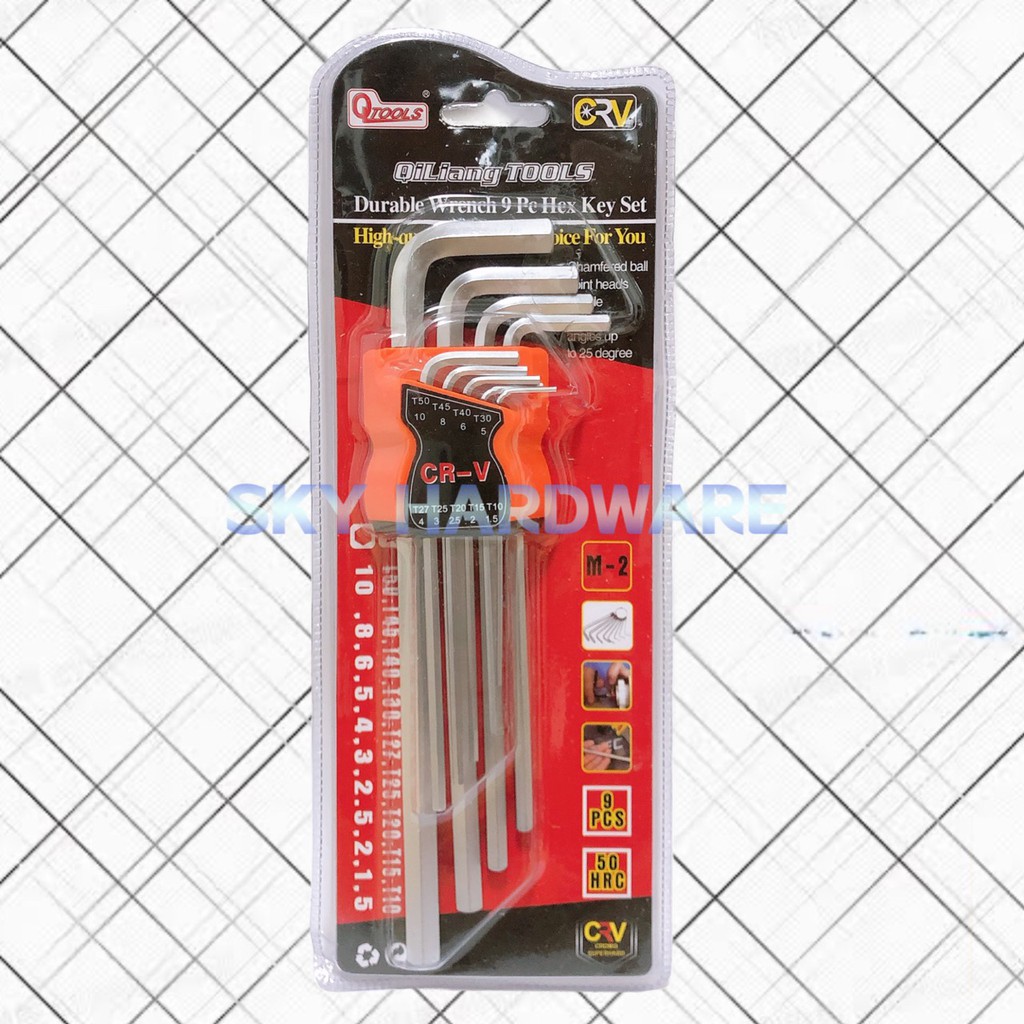 Hexagon Allen Key Set Extra Long 9 Pcs. | Shopee Malaysia