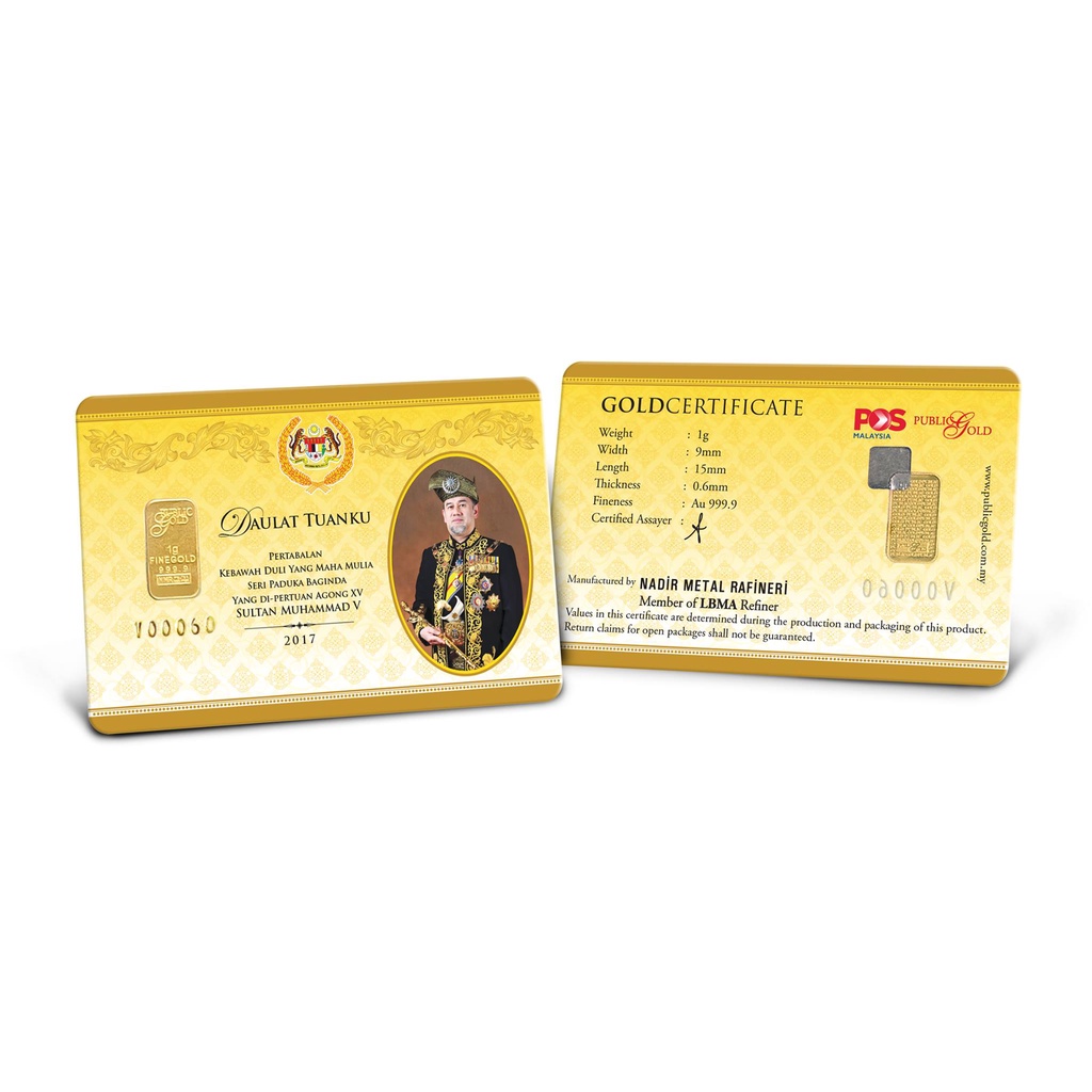 [READY STOCK] Emas Public Gold agong Gold Bar 1 Gram LBMA Limited Old ...