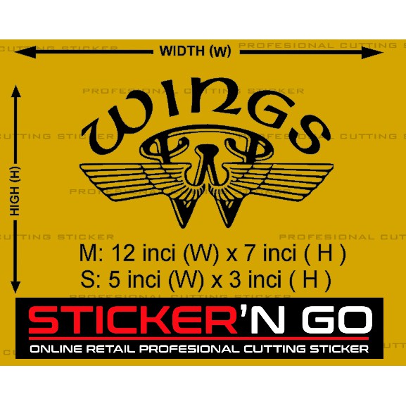 STICKER CUTTING CUSTOM BAND WINGS KUMPULAN WINGS DEISGN | Shopee Malaysia