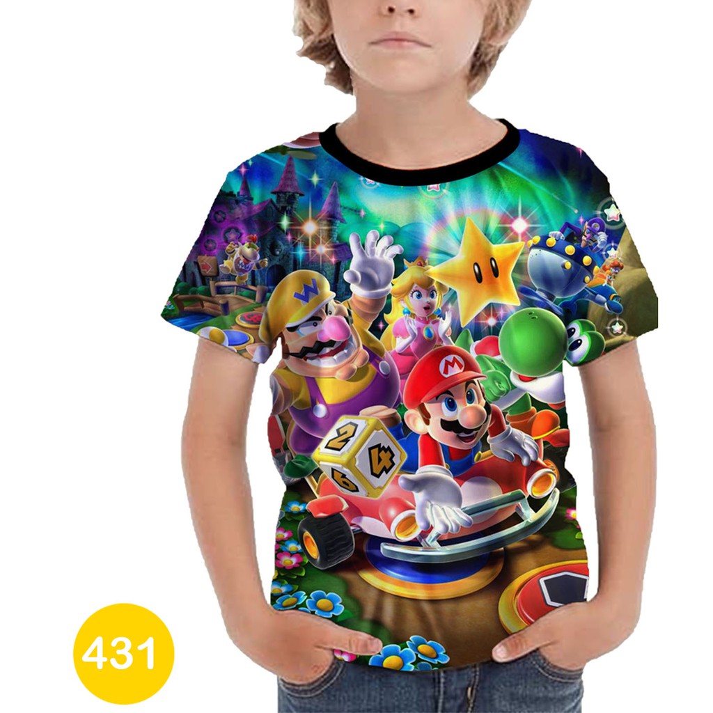 Mario Bros Shirt Kids Clothes Printing 431 | Shopee Malaysia