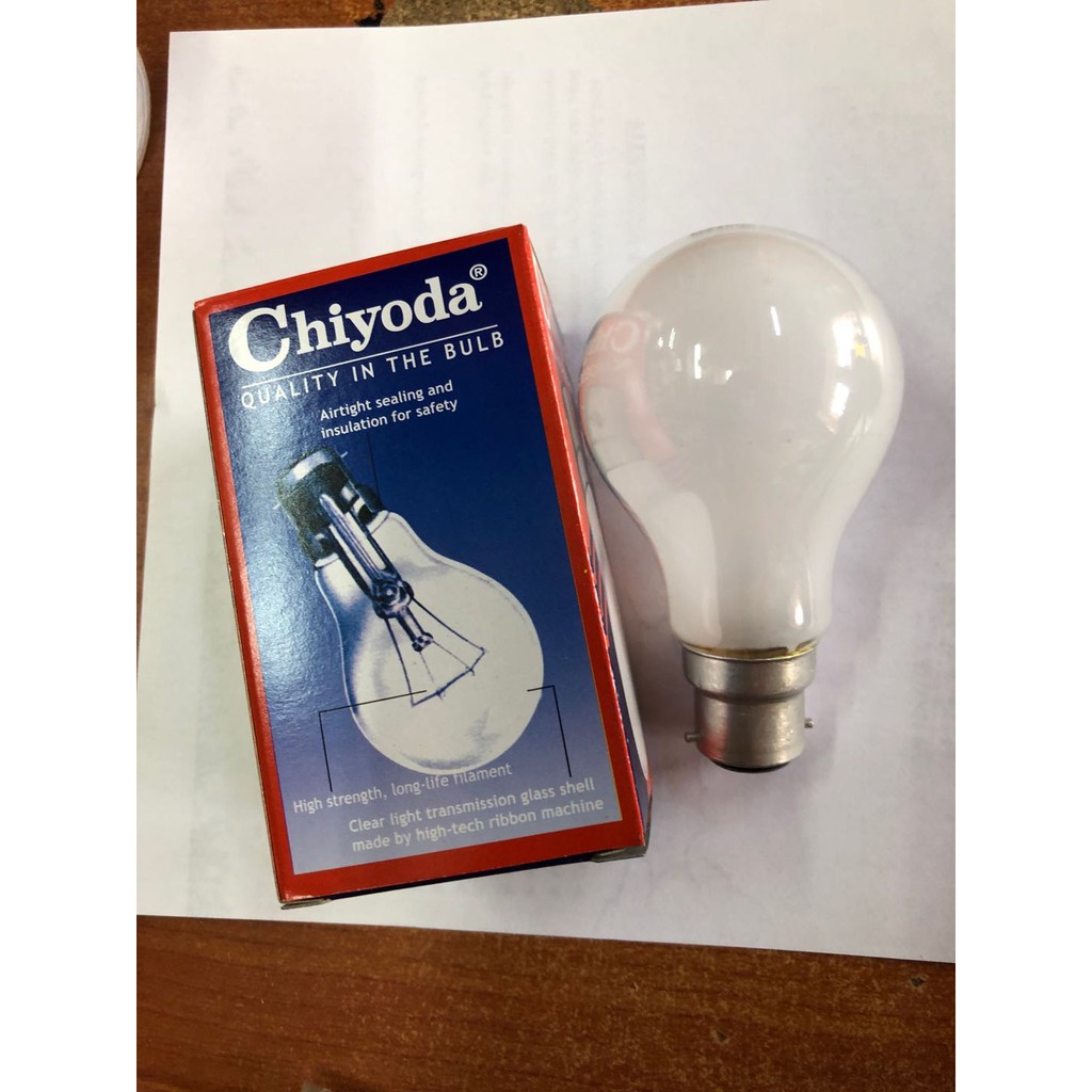 CHIYODA 25/40/60/100W B22 PS60 Incandescent Bin Tai Light Bulb | Shopee ...