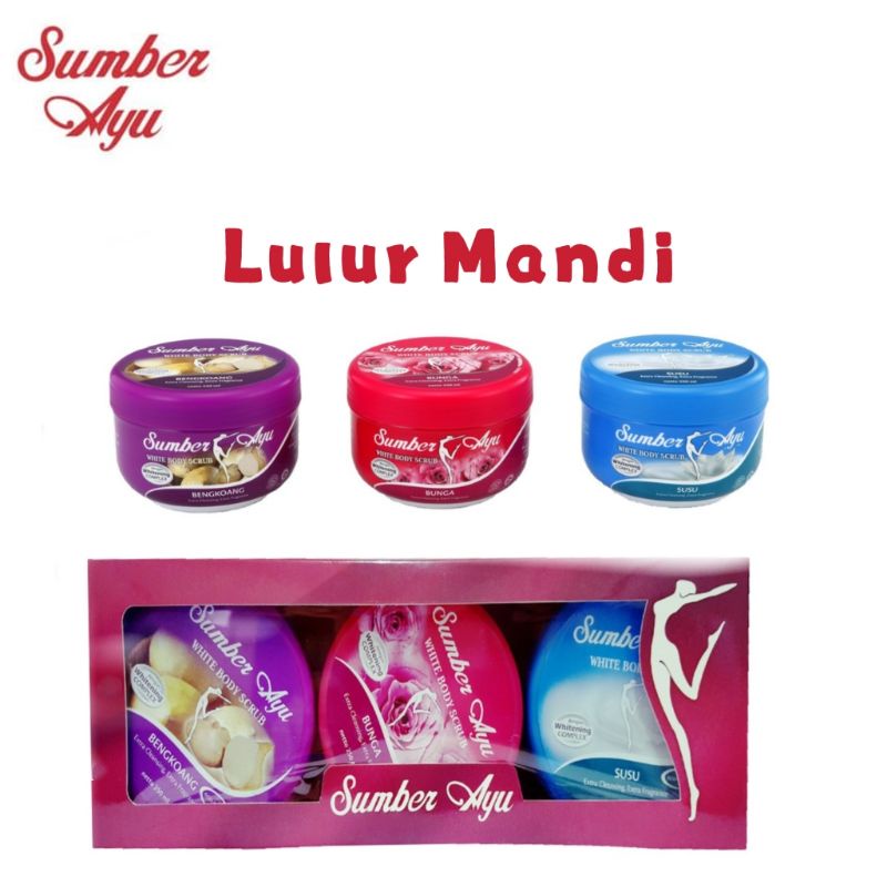 [TKM] Sumber Ayu Body Scrub Lulur Mandi Set (250g x 3) | Shopee Malaysia