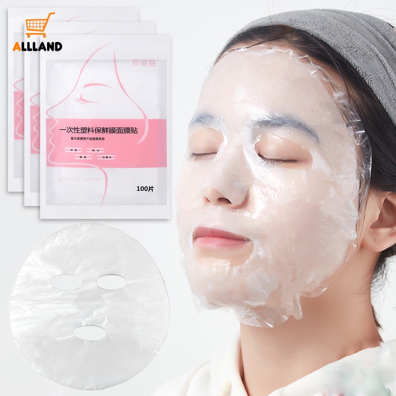 100 Pcs Disposable Face Plastic Film/ Full Face Cleaning Mask Paper ...