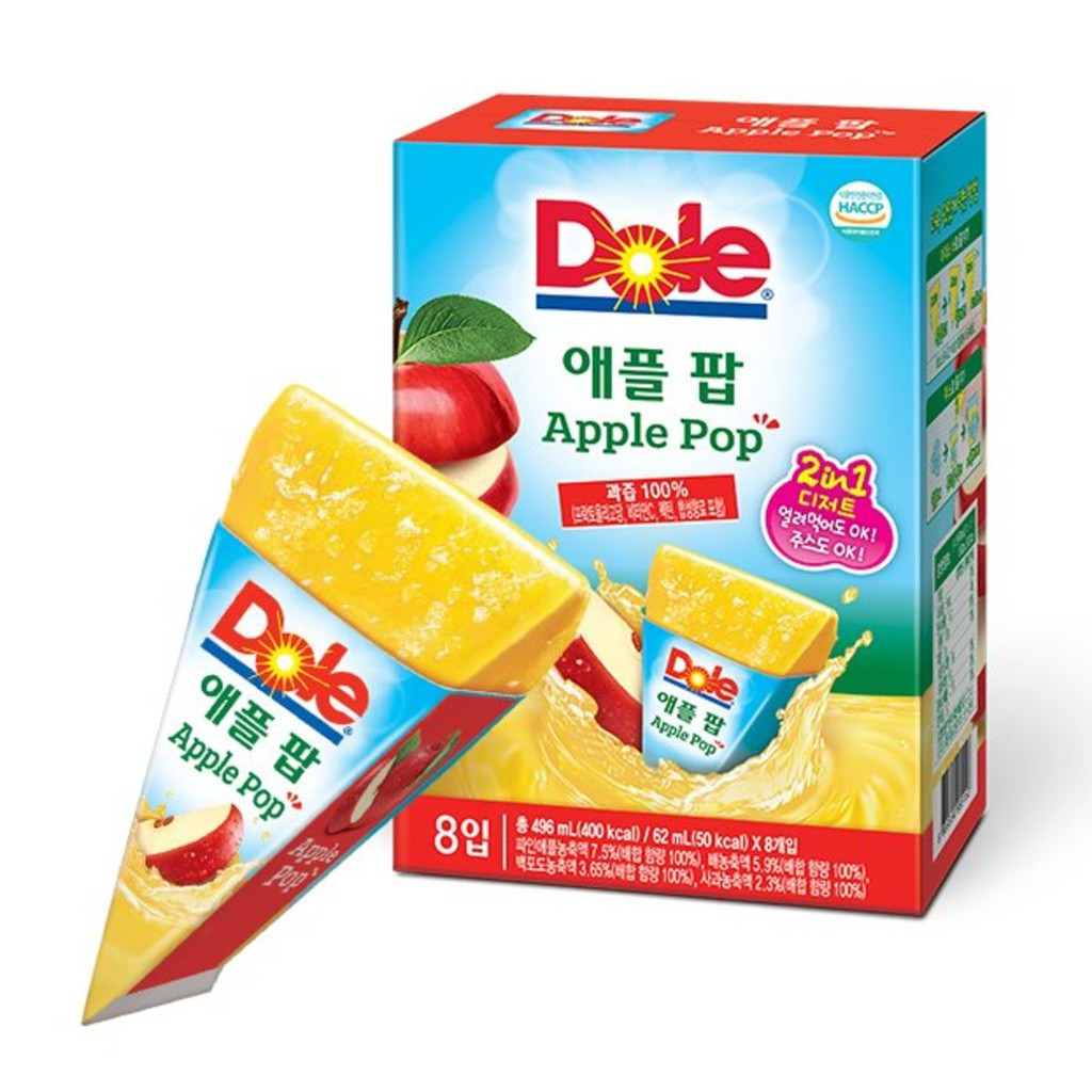 Korea Dole Ice Pop Fruit Popsicle 韩国水果冰棒冰沙果汁 ~Mango 芒果 l Orange 橙 l ...