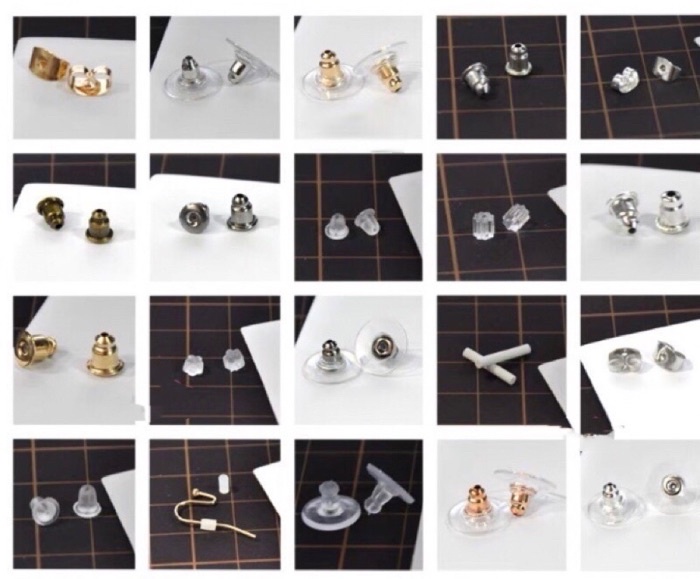 AIDA 10pairs Rubber Earring Anti Allergy Clear Back Block Soft Silicone ...