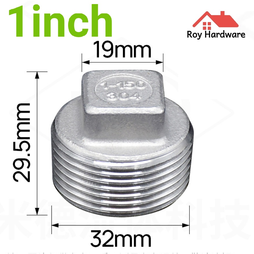 Stainless Steel 304 DN25 1'' inch inci Elbow Socket Nipple Tee Union Elbow holder End cap Plug ...