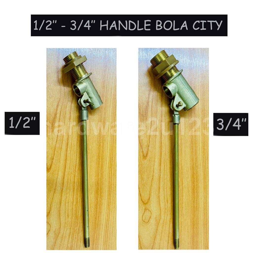 CITY Brass Float Valve / Injap Terapung 黄铜浮球阀 (1/2'' & 3/4'') Water ...