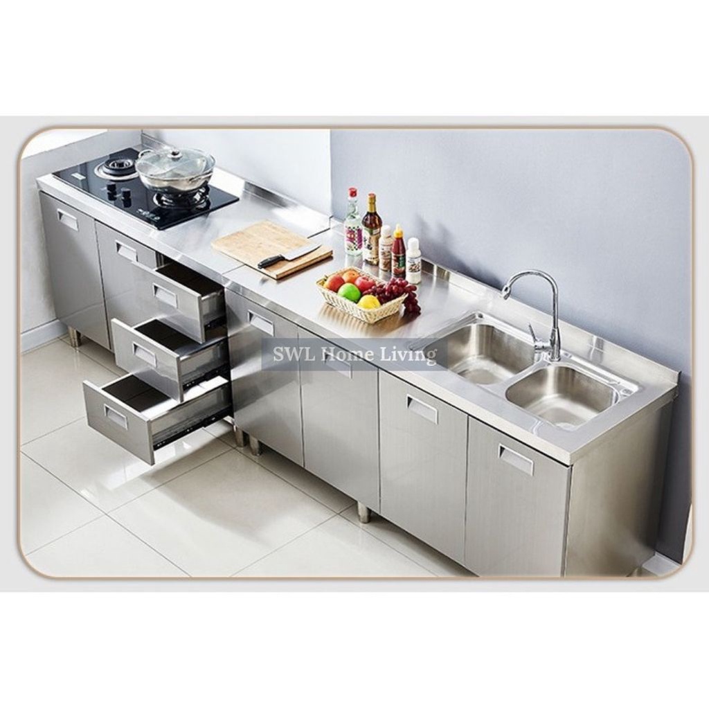 stainless steel kitchen cabinet lemari dapur stainless steel cabinet ...