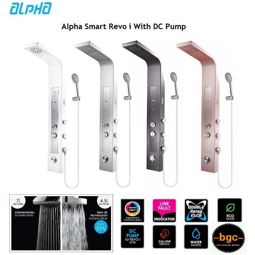 Alpha Water Heater Smart Revo-i with DC PUMP / Revo-E No Pump | Shopee ...