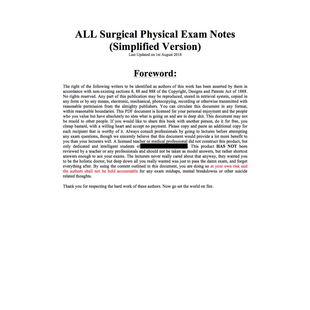 ALL Surgical Physical Exam Notes (Simplified Version) | Shopee Malaysia
