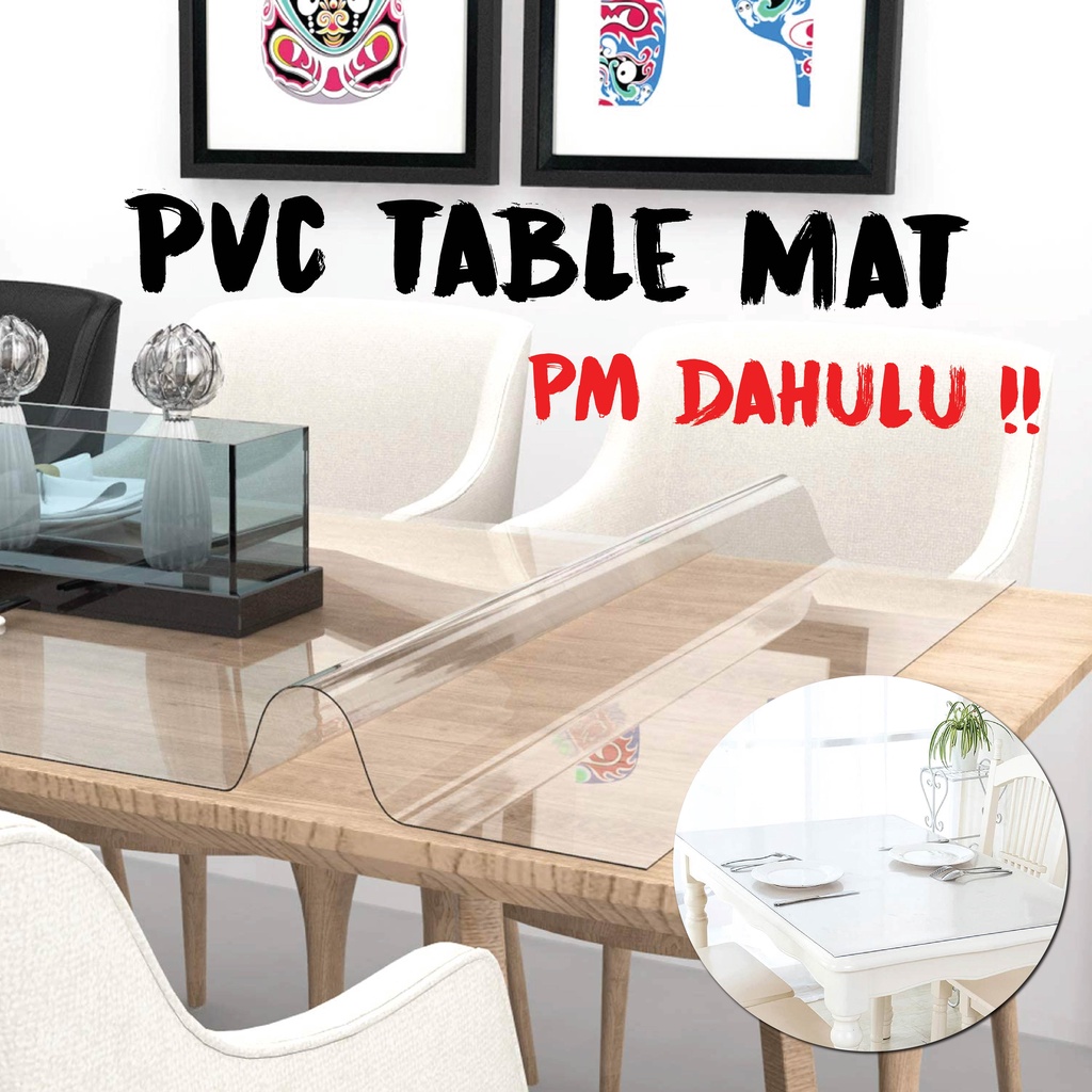 🔥 PM Dulu PVC Table Mat 🔥1mm 2mm Thick Clear Protective Table Pad ...