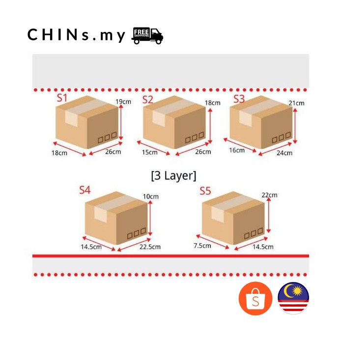 3 Layer Postage Paper Boxes Carton Packaging Box (1pcs) | Shopee Malaysia