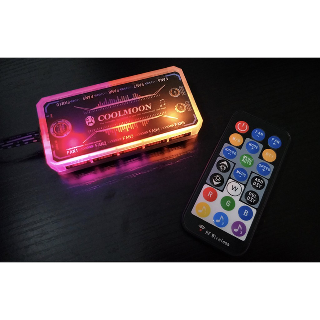 COOLMOON RGB Lighting Chassis FAN Controller with music mode and ...