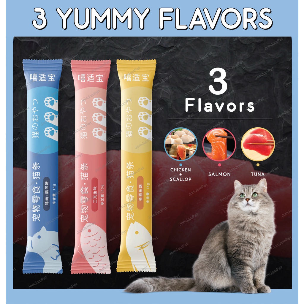 🔸MUST-BUY DEAL🔸Tasty Cat Treat Vitamin Snek Kucing 15g Yummy Cat Stick ...