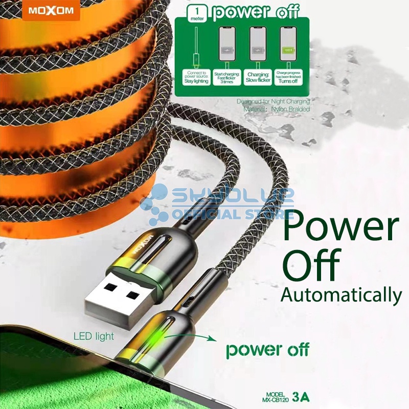 Moxom MX-CB60 3A Smart Charging Automatic Power Off USB Data Cable LED ...
