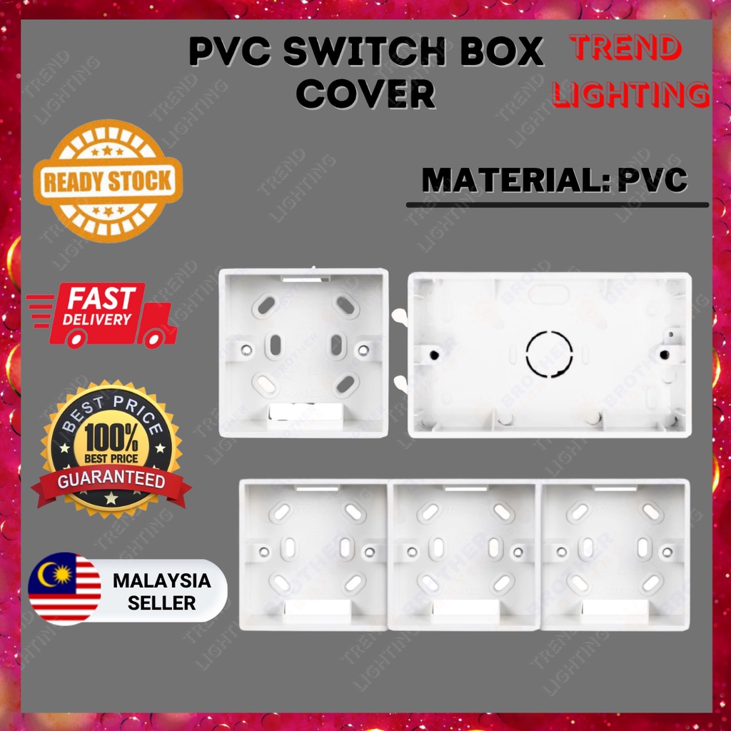 PVC Nut Box Switch Base Switch Box Socket Surface Mounted PVC Base 3" x ...