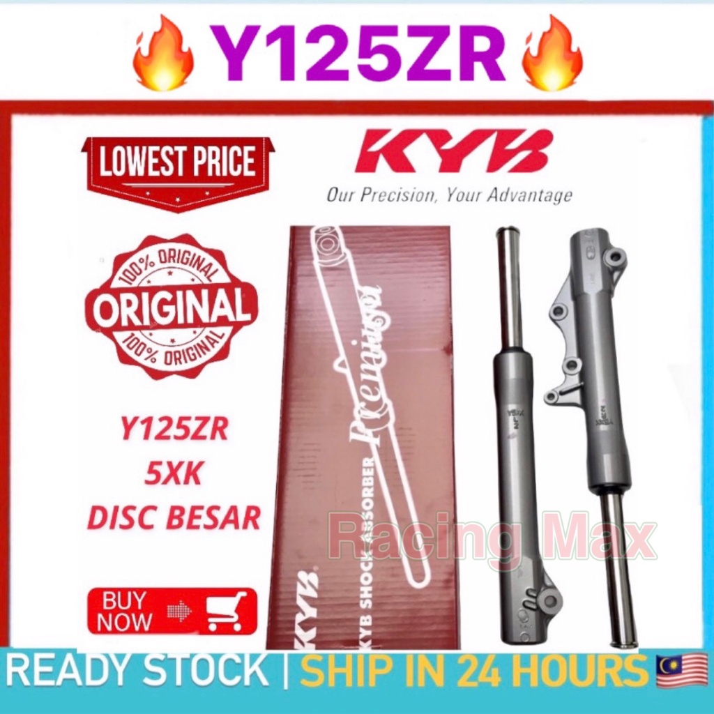 YAMAHA Y125ZR 125ZR 5XK DISC BESAR 100% ORIGINAL KYB FRONT FORK SET DAMPER ASSY FORK DEPAN Y125Z ...