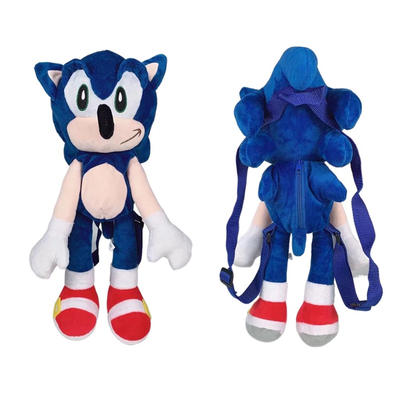Sonic The Hedgehog Plush Backpack Figure Plush Doll Schoolbag For Kids ...